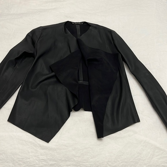 Zara | Jackets & Coats | Zara Drapey Suede Leather Jacket S | Poshmark